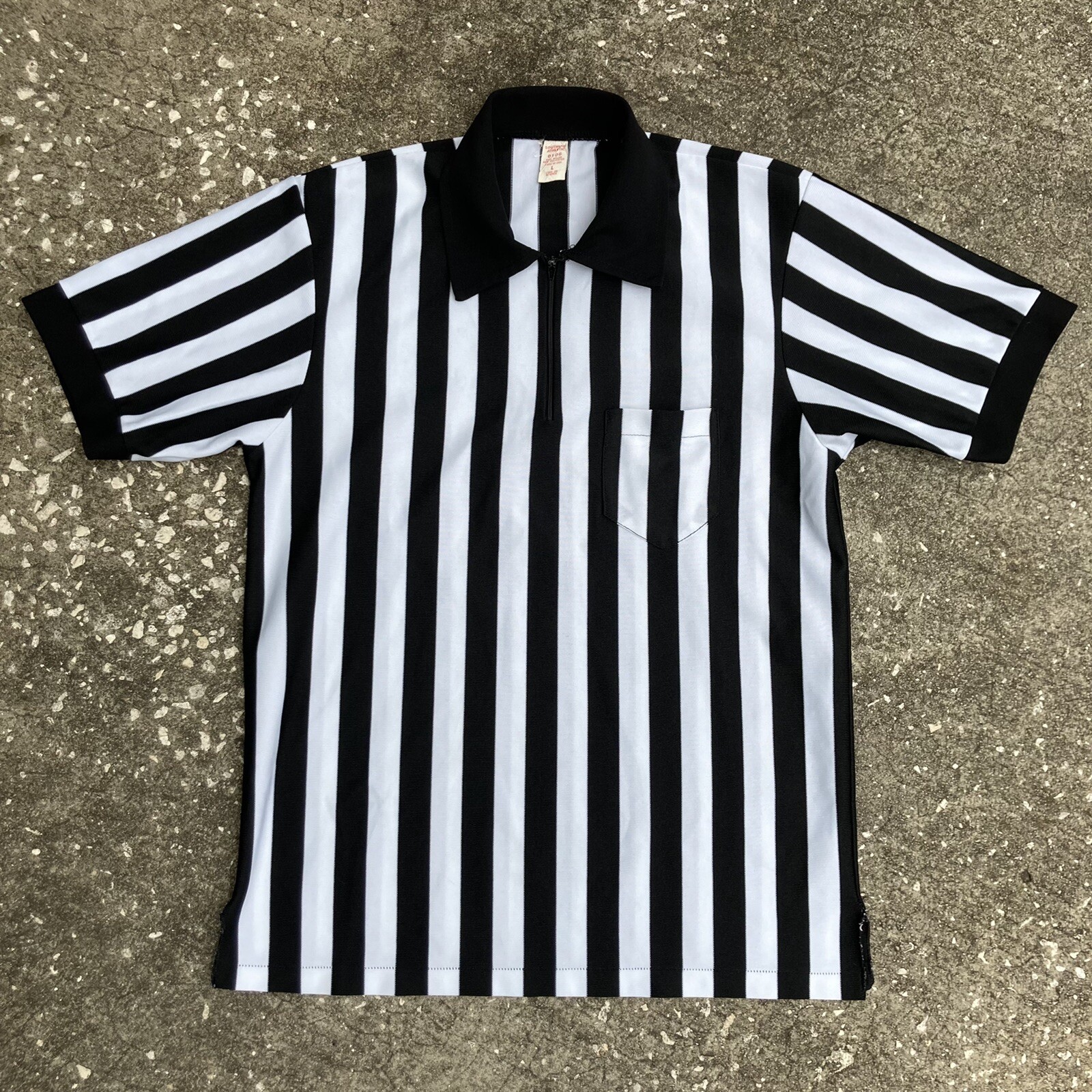vintage Southern Athletic UMPIRE/REFEREE SHIRT M/L 80s 90s Stripe USA ...