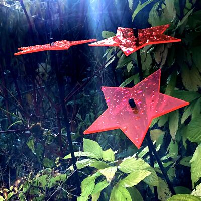 Garden Christmas Decor Ornament 3 Large Star Stakes Glowing Gift X Mas ...