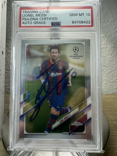 2020 Topps Chrome #1 Lionel Messi Signed Auto Barcelona PSG PSA/DNA Gem ...