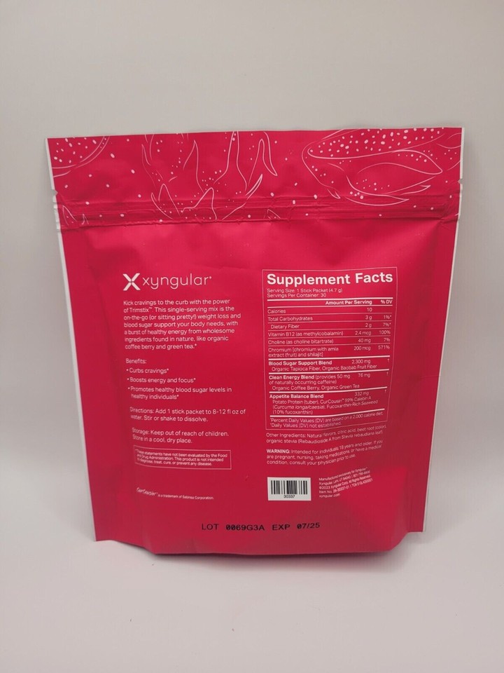 Xyngular Trimstix DRAGON FRUIT 30 LOOSE Stick Packets Servings New EXP ...