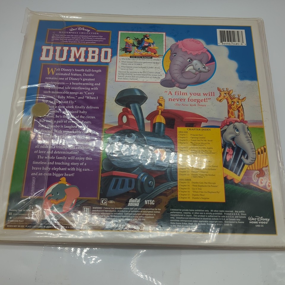 Walt Disney Dumbo Masterpiece Collection Laser Disc | eBay