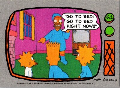 Trade Card 1990 Topps The Simpsons #61 Homer Simpson Bart Simpson Lisa ...