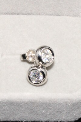 studs 1CTW silver 925 GRA certified | eBay UK