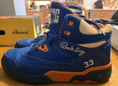 Patrick Ewing Basketball Shoes New York Knicks Colors Blue/Orange Size ...