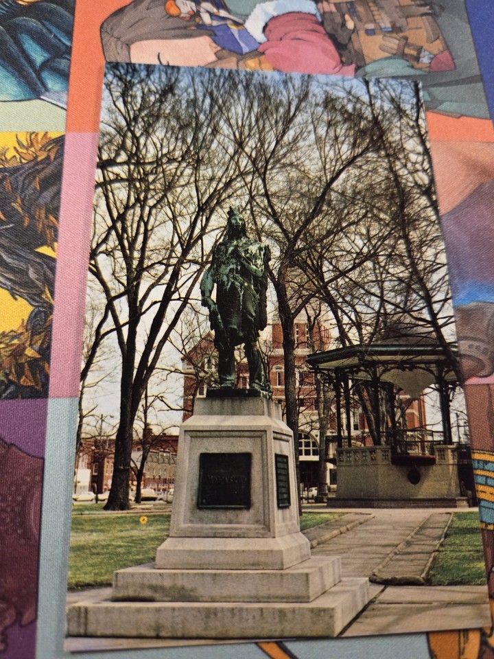 Postcard Chief Mahaska Monument and Band Stand in Public Square ...