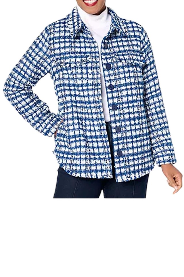 Jingle Belles by Kim Gravel Women's Girl Boss Boucle Shacket Eclipse | eBay