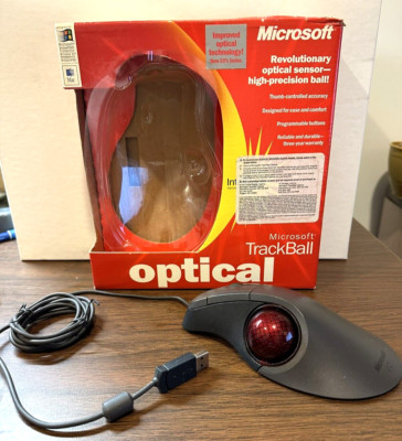 Microsoft TrackBall Optical Mouse High Precision for PC or Mac USB ...