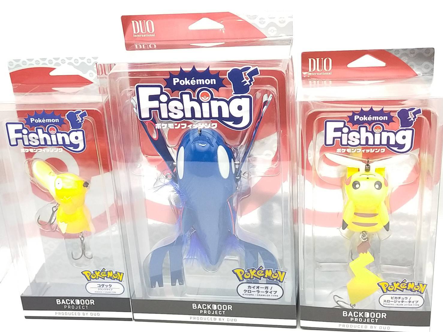 Pokemon Fishing Lure Set PIKACHU & KYOGRE & PSYDUCK(KODUCK) DUO ...