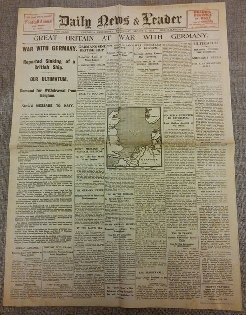 1914 Newspaper World War I Starts Picture Photos History Military Army ...