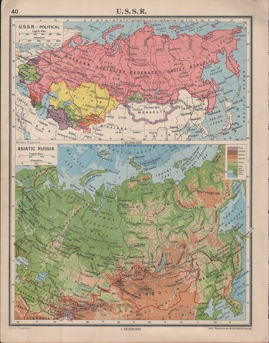 1939 Map ~ U.S.S.R Kazak Grand Siberian Plain Mongolia Ukraine | eBay