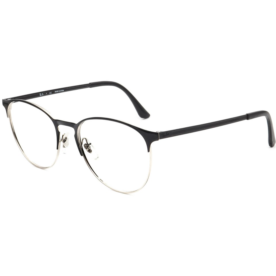 Ray-Ban Eyeglasses RB 6375 2861 Polished Black&Silver Round Frame 53 ...