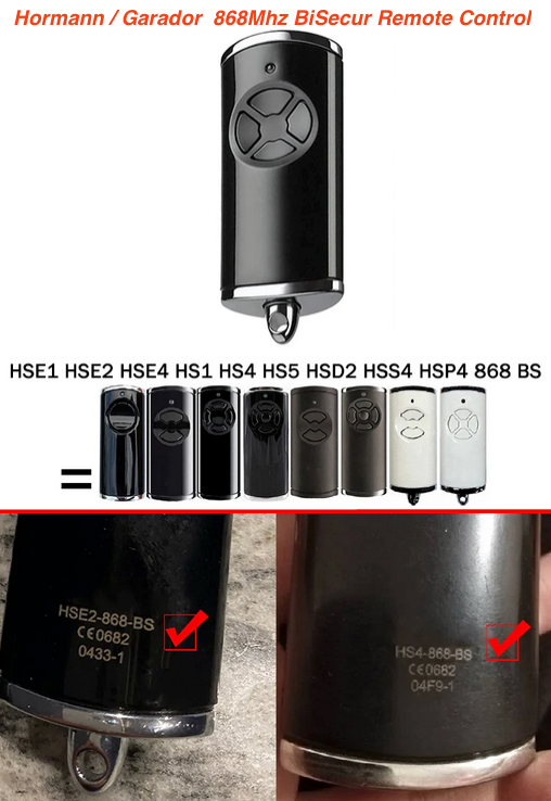 GARADOR REMOTE GARAGE DOOR CONTROL SPARES PARTS 868MHZ BISECUR HAND SET ...