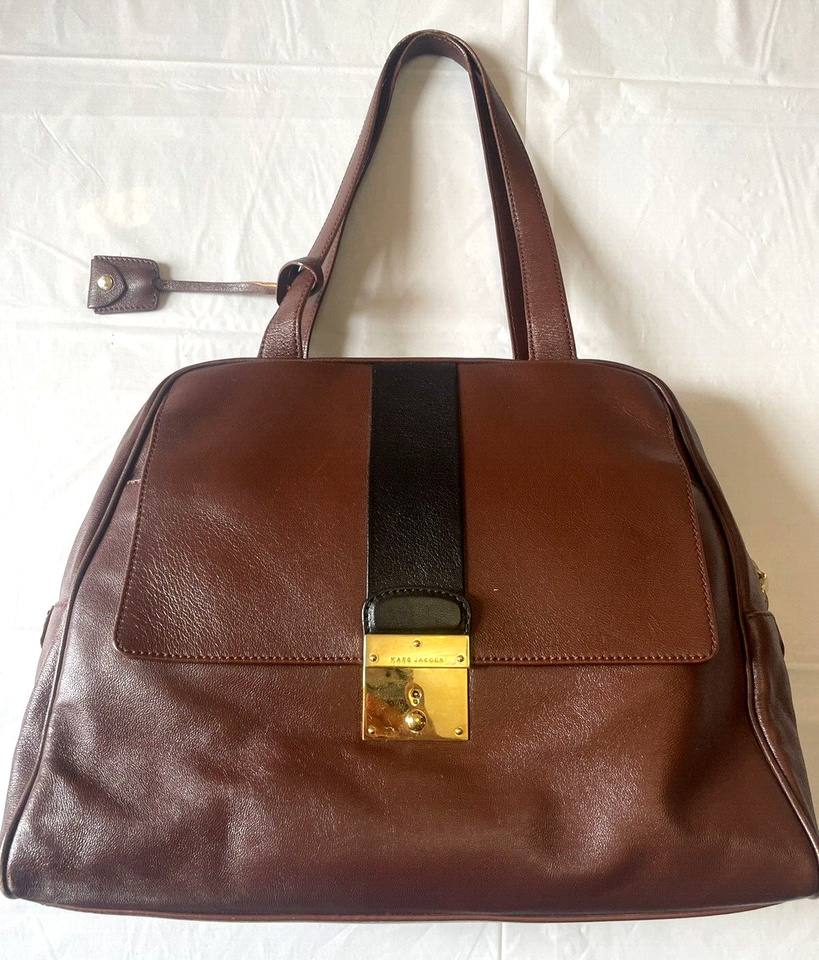 Rare MARC JACOBS Checkers Charlie Satchel Luxury Handbag Brown Black ...