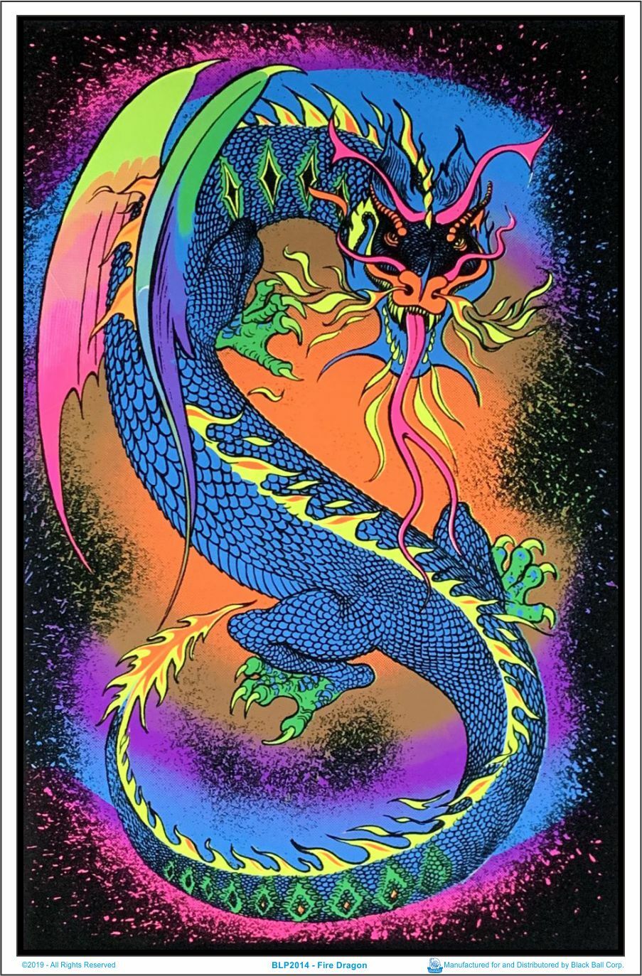 Fire Breathing Dragon - Blacklight Flocked Poster 23-by-35 Inches | eBay