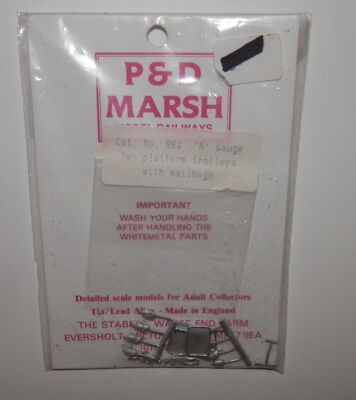 P&D Marsh N Scale Two Platform Trolleys with Mailbags Kit #B64 NIP | eBay