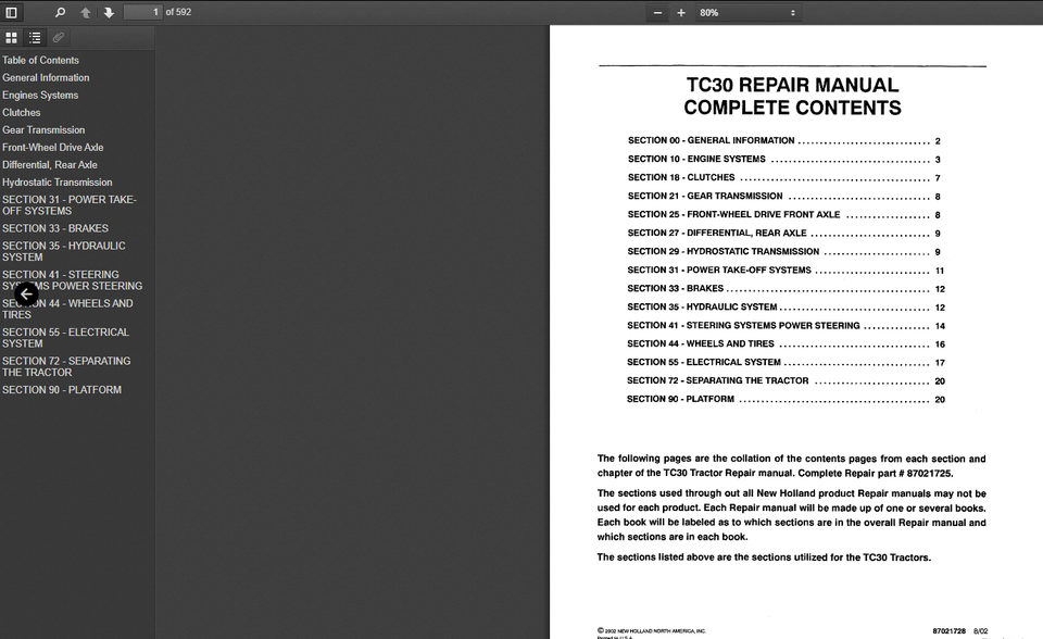 NEW HOLLAND TC30 TRACTOR MANUAL ENGINE SHOP SERVICE REPAIR PDF | eBay