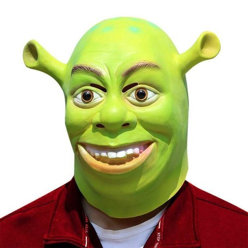 Adults Halloween Green Shrek Latex Mask Cosplay Head Mask Fancy Dress ...