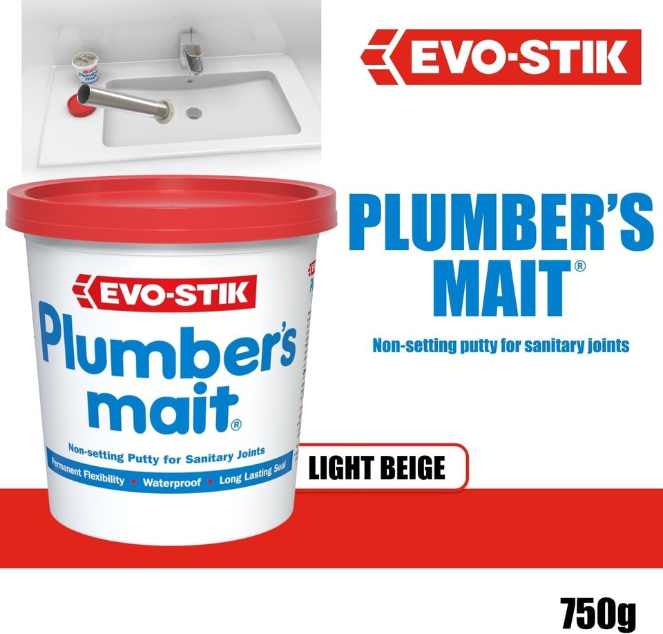 Plumber's Plummers Mait Mate Quick Water Leak Repair Putty 750g Tub ...