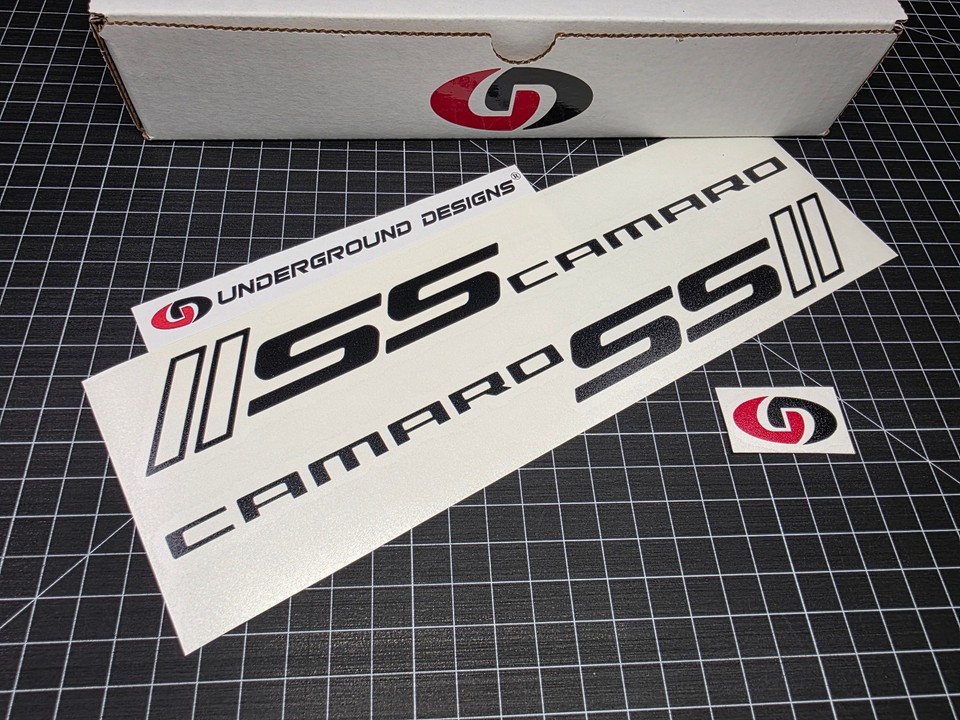 SS Camaro Decals (2) Hash Stripe 12" Rocker Accent Stickers Fender ...