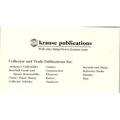 Krause Publications Becca Hansen Iola WI Vintage Business Card STK2-BC5 ...