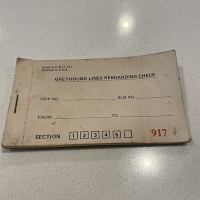 Greyhound Bus Lines Reboarding Check - packet | eBay