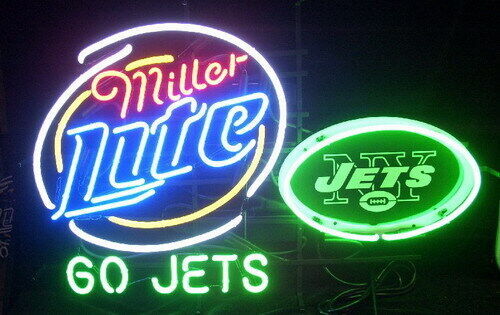 New York Jets Go Jets Man Cave Beer Lager Neon Light Sign Lamp Bar Open ...