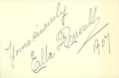 ELLA RUSSELL - INSCRIBED SIGNATURE 1907 | eBay
