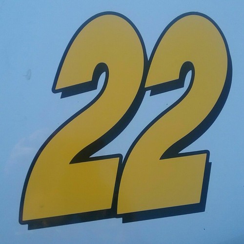 race car number stickers #22 yellow and black X2 | eBay