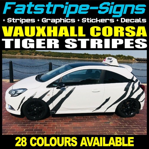 to fit VAUXHALL CORSA E TIGER STRIPES GRAPHICS STICKERS DECALS OPEL VXR ...