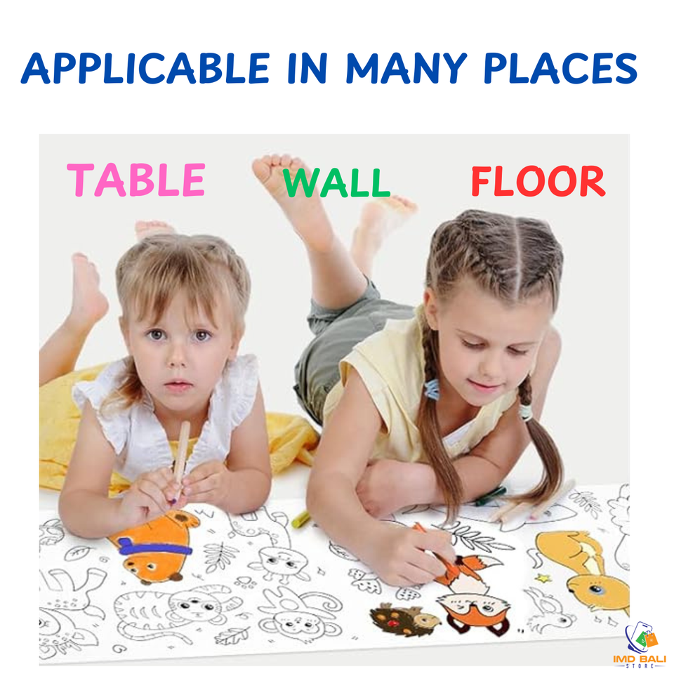 Coloring Paper Roll for Kids 118x11.8 Sticky Drawing Paper Roll Out for ...