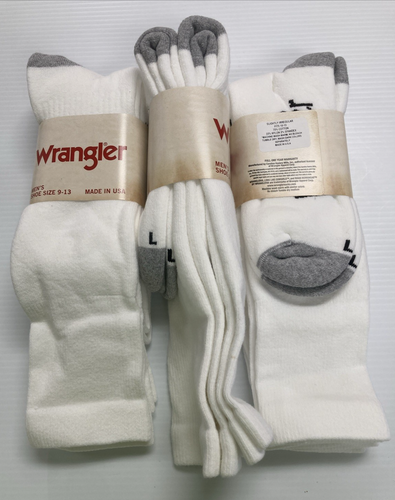 Wrangler Men’s Western Boot Socks, White, Large (men's shoe 9-13), 6 ...