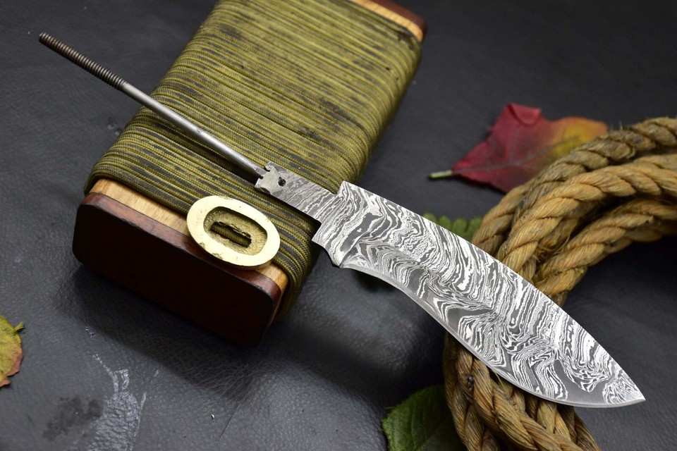 Custom Damascus Steel Blank Kukri Hunting Knife Handmade,Brass Bolster ...