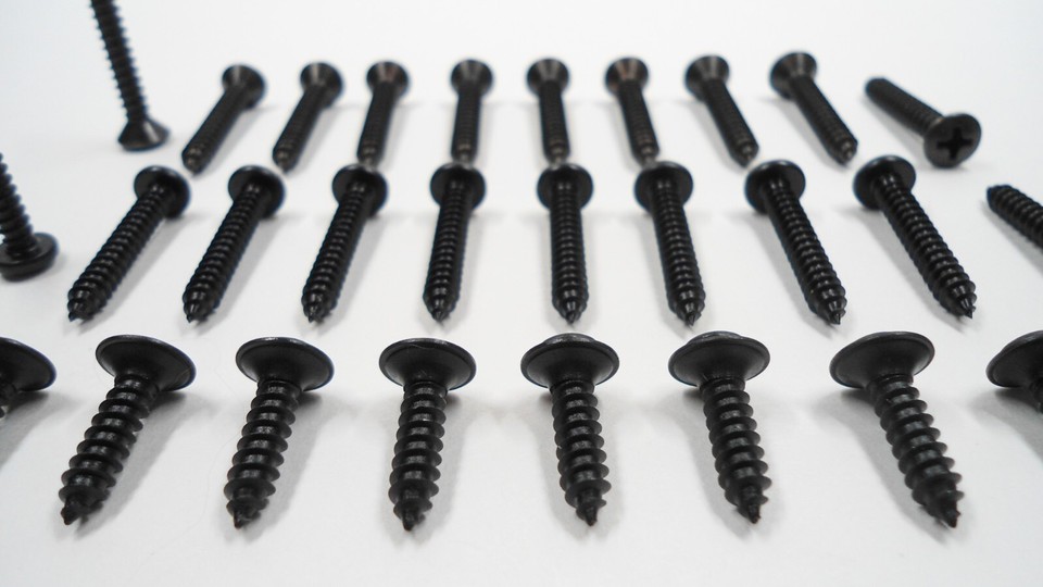 (55pcs) BLACK INTERIOR SCREWS! FITS FORD CAR/TRUCKS BRONCO MUSTANG ETC ...