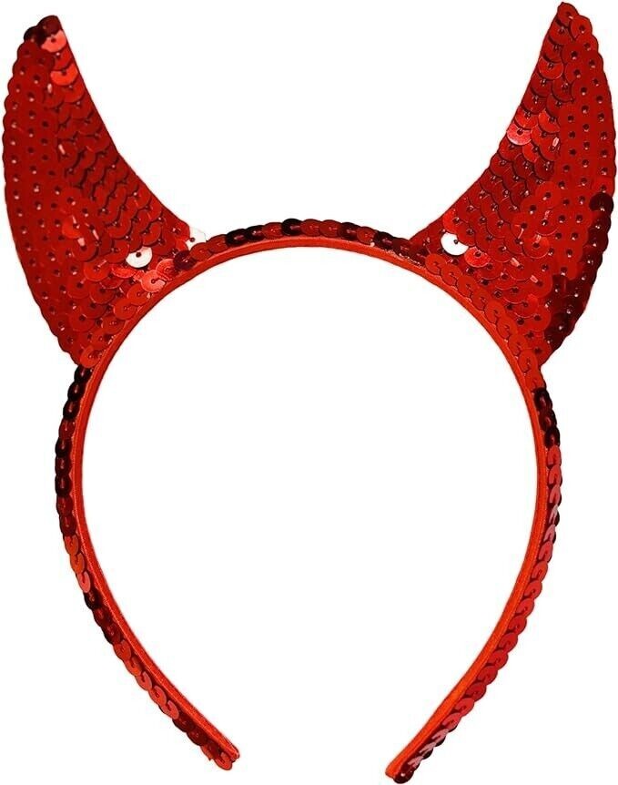 Red Devil Fork Trident+Wings+Sequin Horns Halloween Costume Fancy Dress Party | eBay UK