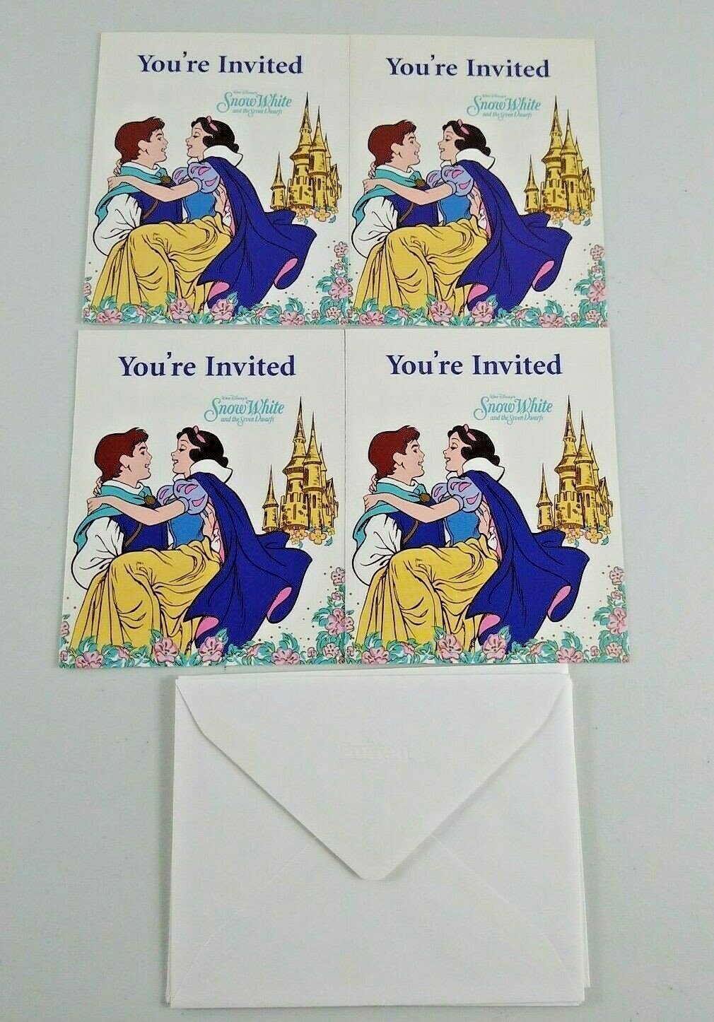 Disney Princess Snow White Vintage Invitation Cards W Envelopes Set Of ...