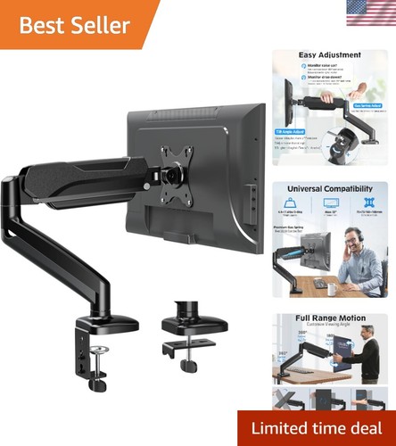 Single Monitor Desk Mount, Adjustable Gas Spring Monitor Arm Support ...