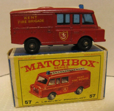 No. #57 Land Rover Kent Fire Brigade Truck Matchbox Cars Lesney Near ...