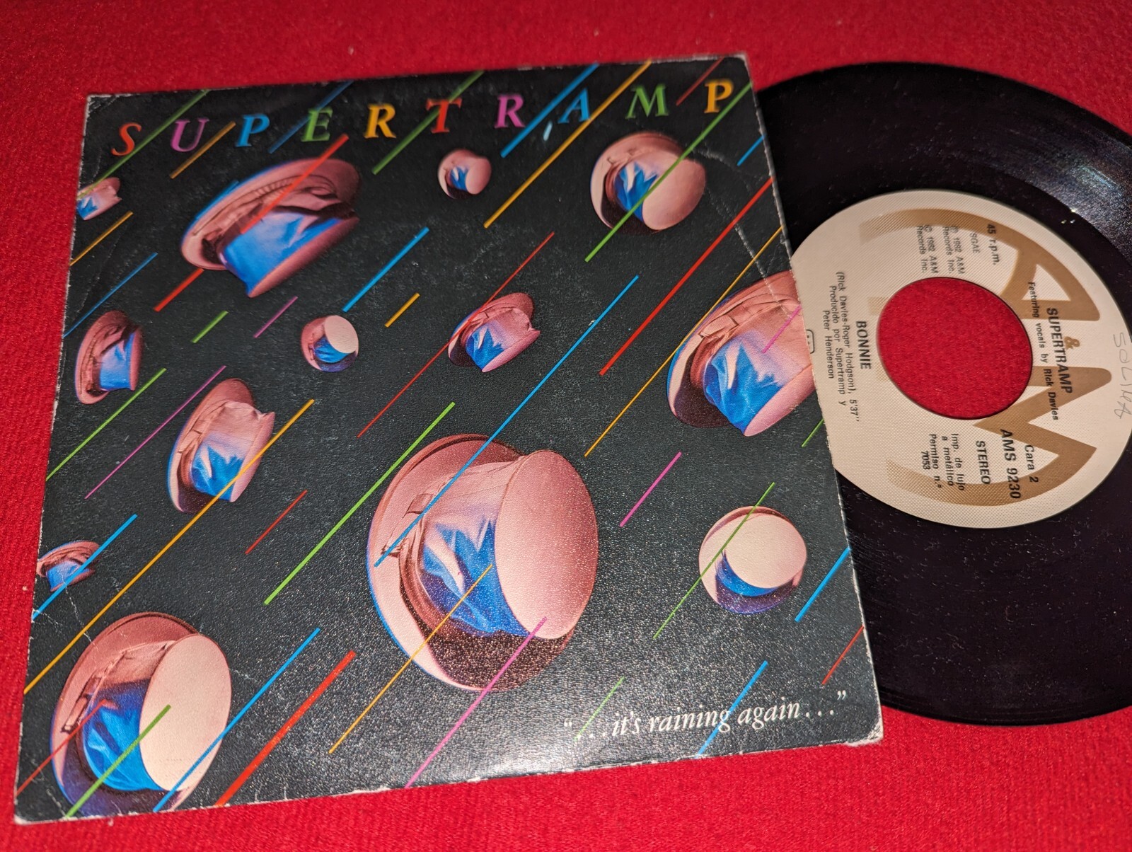 Supertramp Bonnie/It's Raining Again 7 " 45 1982 Spain | eBay