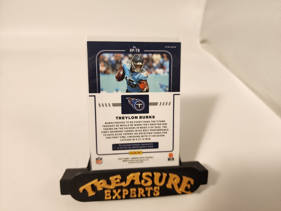 2022 Donruss Optic #RP-TB Treylon Burks Rookie Phenom Relic Titans Mint ...