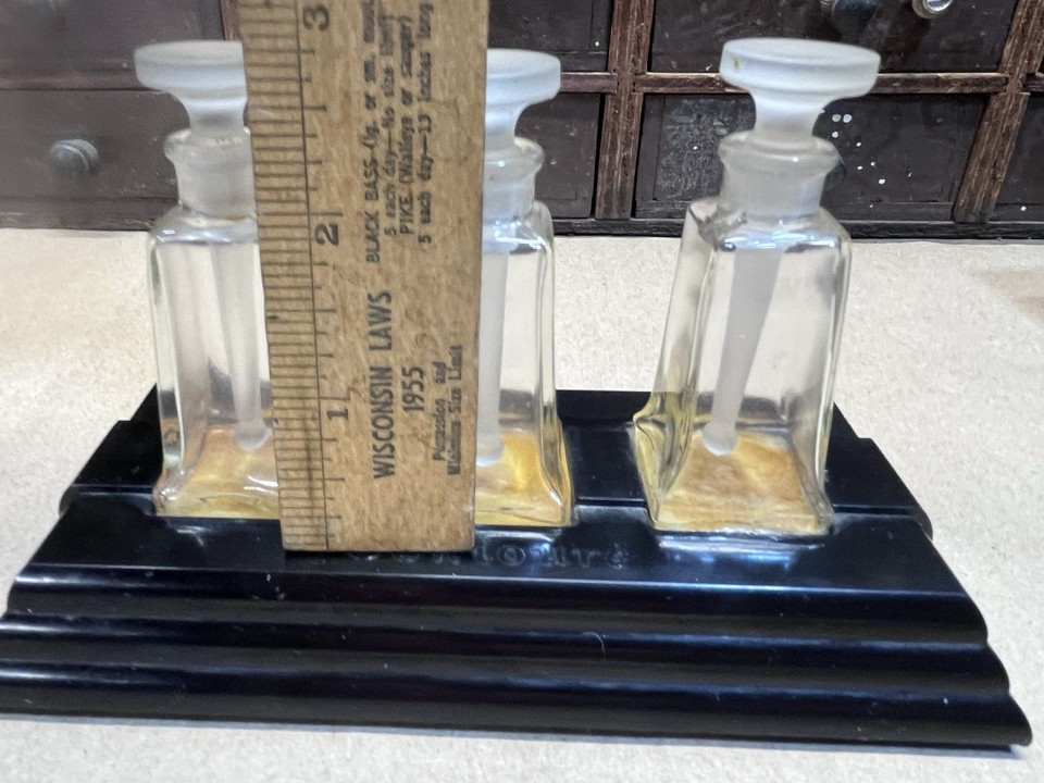 Vtg CONTOURE Perfume Store Counter Display Miniature Tester Bottles ...