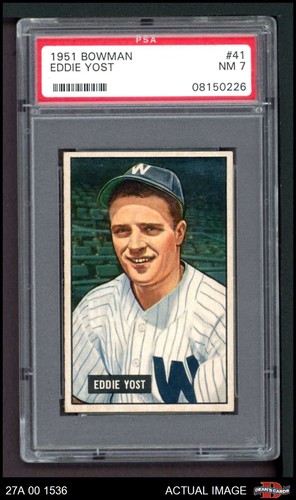 1951 Bowman #41 Eddie Yost Senators PSA 7 - NM | eBay