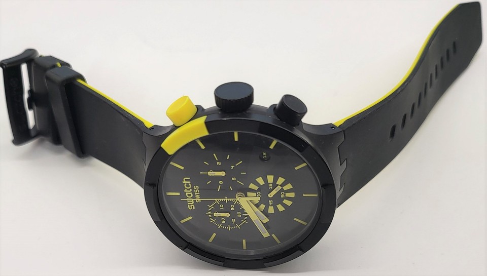 SWATCH Big Bold CHRONO 2020 - SB02B403 - Checkpoint Yellow - Used ...