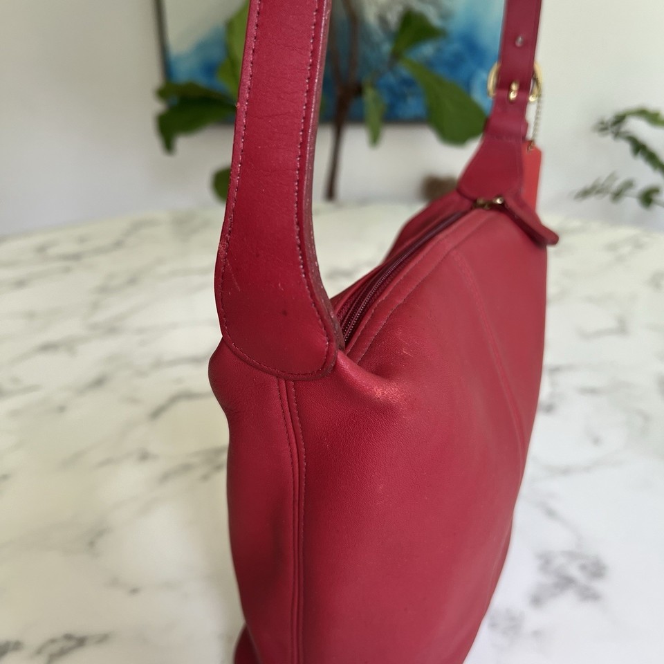 COACH Vintage Soho Mini Bucket Bag 4148 Red Leather Shoulder Bag USA 90 ...