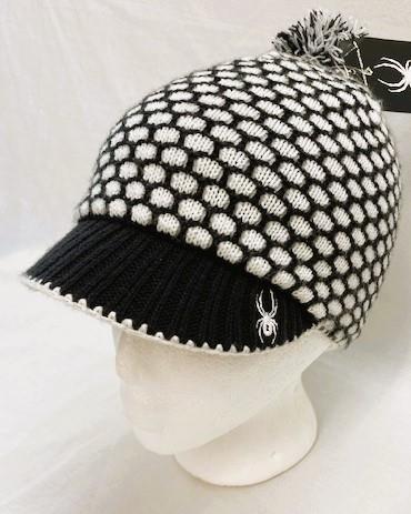 Spyder Women's Basket Case Beanie Pom Hat Black White NEW | eBay