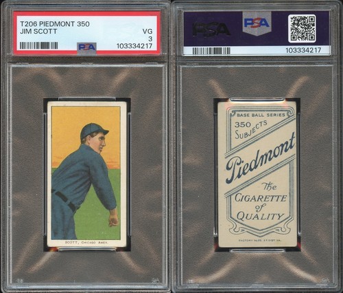 T206 Jim Scott ~~ PSA 3 *NICE* ~~ Piedmont 350 back | eBay