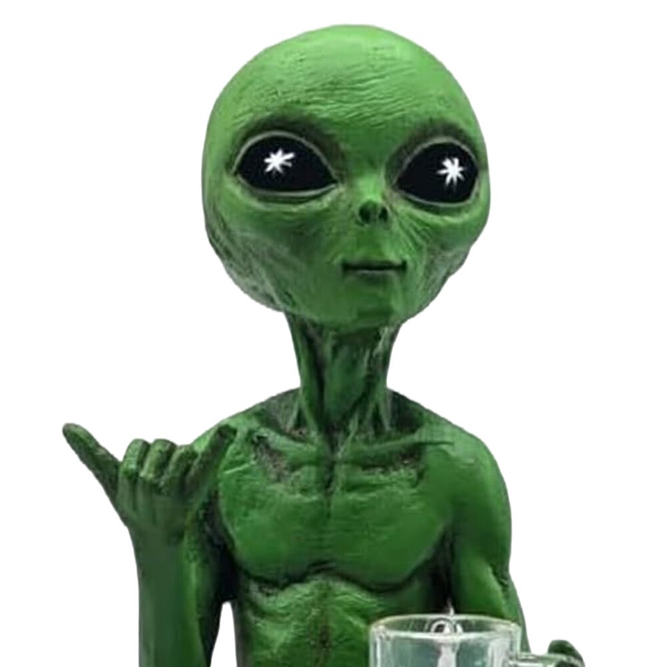Funny Alien Figurine Decorative Sitting Alien Table Ornament Resin for ...