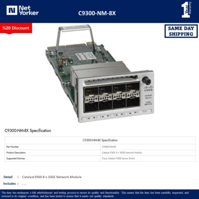 Cisco C9300-NM-8X Catalyst 9300 8 x 10GE Network Module - Same Day ...