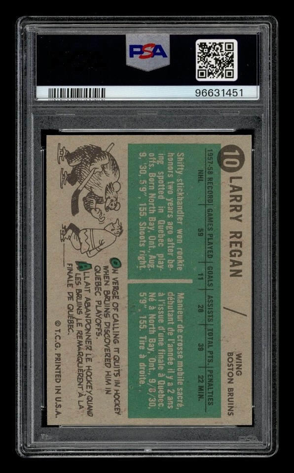 1958-59 Topps Set-Break # 10 Larry Regan PSA 8 NM-MT | eBay