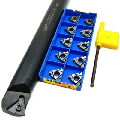 SNR0020R16 CNC Lathe Threaded Tool Holder + 10Pcs 16IR AG60 H01 Carbide ...