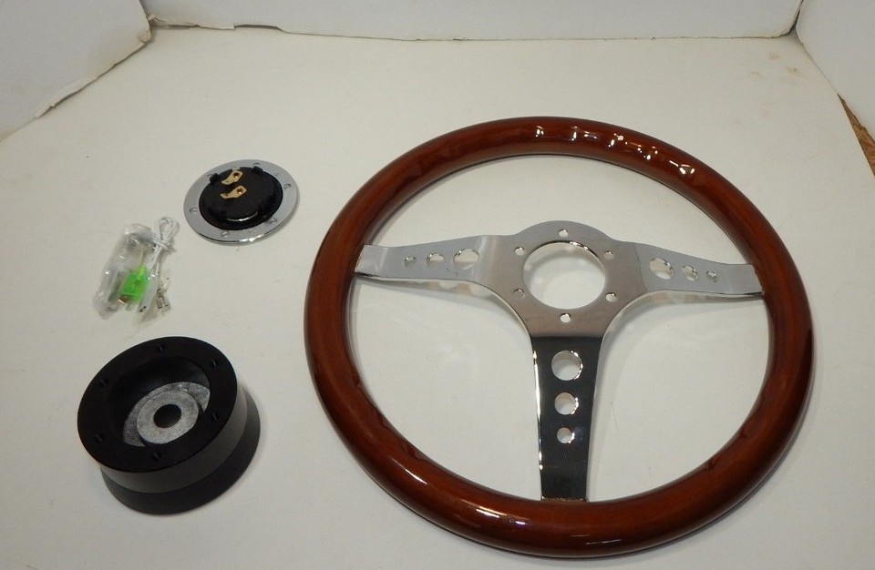 New 13.5" Wood Steering Wheel & Hub Adaptor Triumph TR4 TR4A TR6 1962 ...